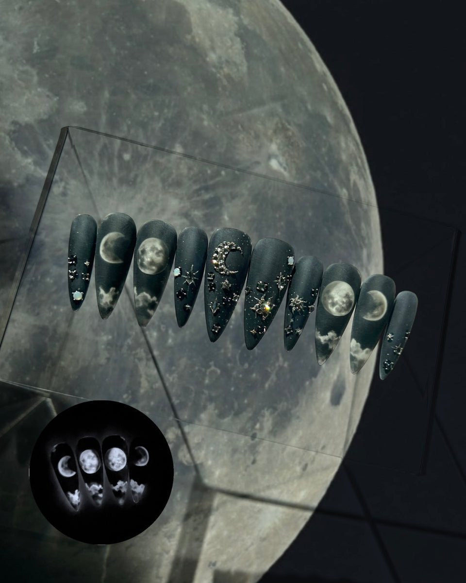 Lunar Phases - Glowing and Color Changing Moon Phase Press-On Nails ...
